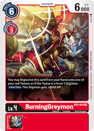 BurningGreymon – Great Legend – BT4-013 U – Space Gaming Lomas