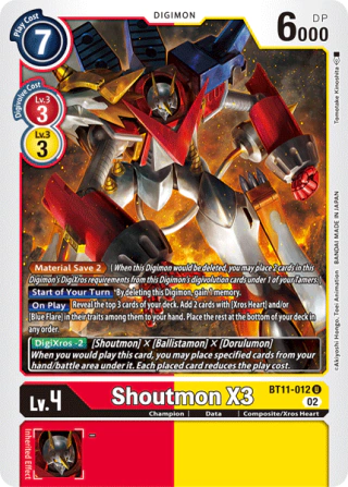 Shoutmon X3 BT11-012 – Dimensional Phase – Uncommon – Space Gaming Lomas