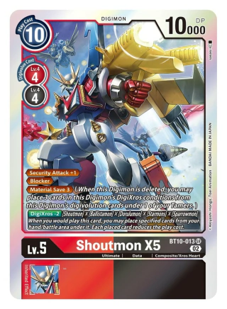 Shoutmon X5 – XROS Encounter – BT10-013 Super Rare – Space Gaming Lomas