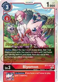 Biyomon – Rare – BT11-007 R – Dimensional Phase Pre-Release Cards – SpaceGamingLomas