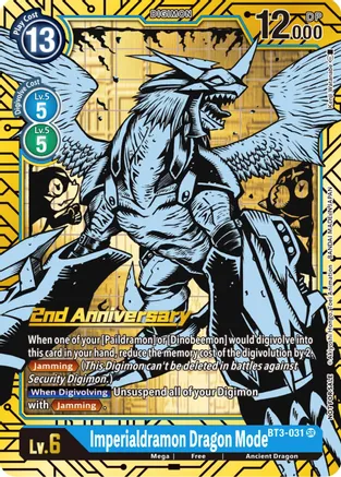 Imperialdramon Dragon Mode (2nd Anniversary Card Set) – Release Special Booster (BT3-031 SR ...