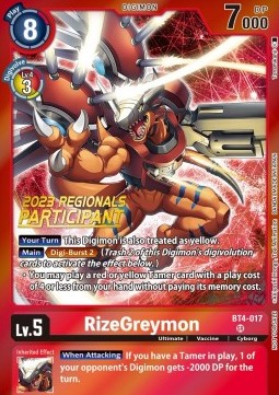 RizeGreymon (BT4-017) participant – Space Gaming Lomas