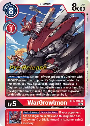 WarGrowlmon – Across Time Pre-Release Cards (BT12_PR) – Space Gaming Lomas