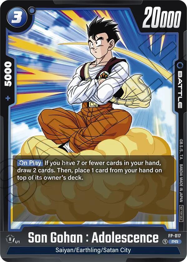 Son Gohan : Adolescence – FP-017 – Fusion World Promotion Cards and Packs (DBSFW_PR) – Space ...