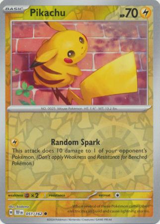 Pikachu – 051/162 – Common Reverse Holo – Space Gaming Lomas