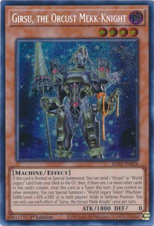 Girsu, the Orcust Mekk-Knight – RA03-EN026 – Secret Rare – Space Gaming Lomas